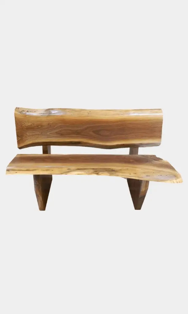 Oak Wood Slab Bench Wood Slab Bench Etsy