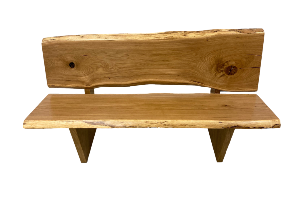 Live Edge Slab Bench with Back — Lumber Shack