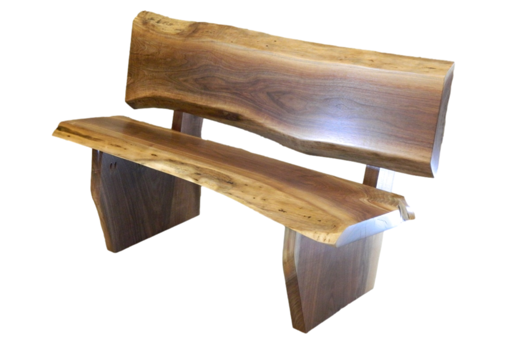 Live Edge Slab Bench with Back — Lumber Shack