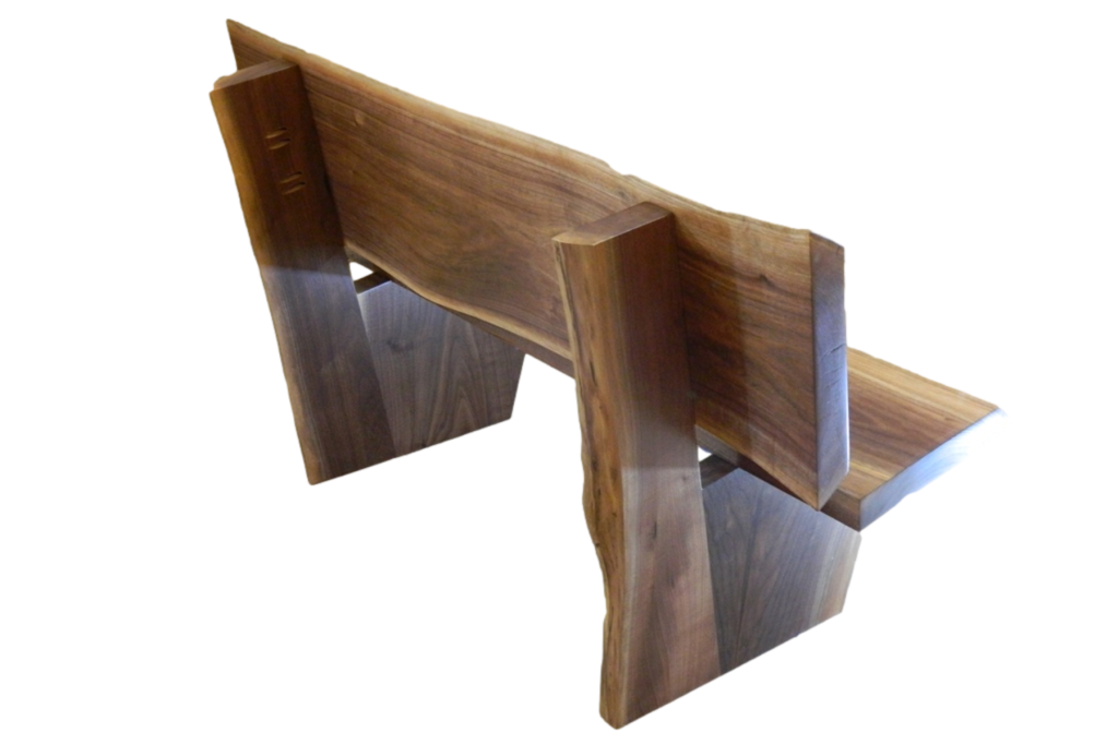 Live Edge Slab Bench with Back — Lumber Shack