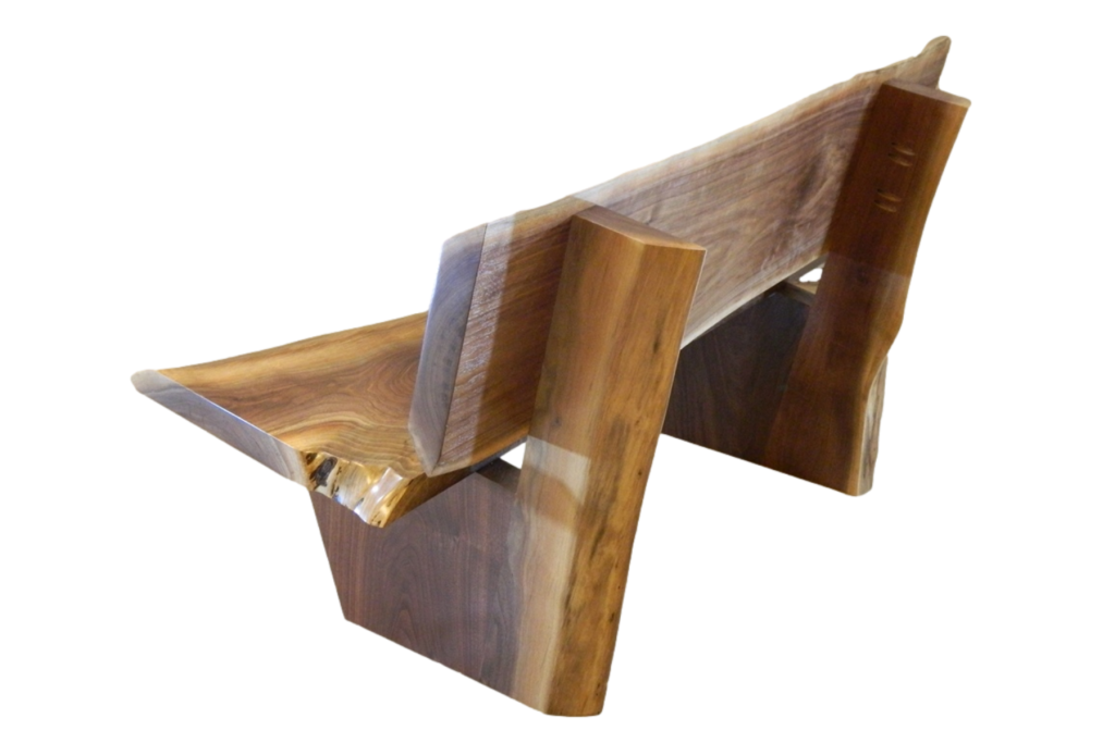 Live Edge Slab Bench with Back — Lumber Shack